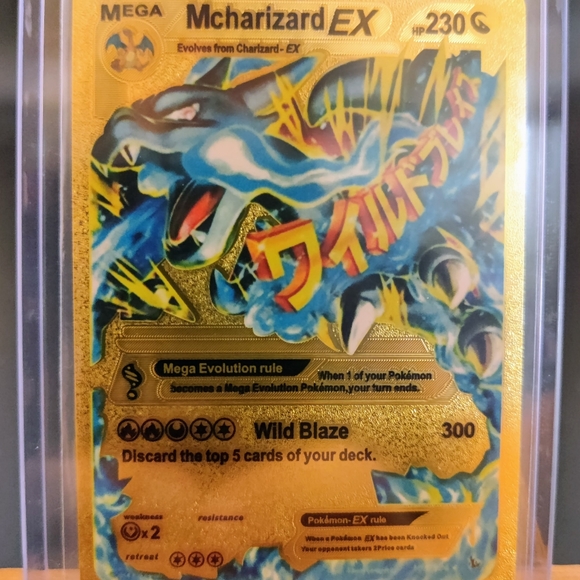 Pokemon | Toys | Copy Mega M Charizard Ex 696 Xy Flashfire Fanart Gold ...
